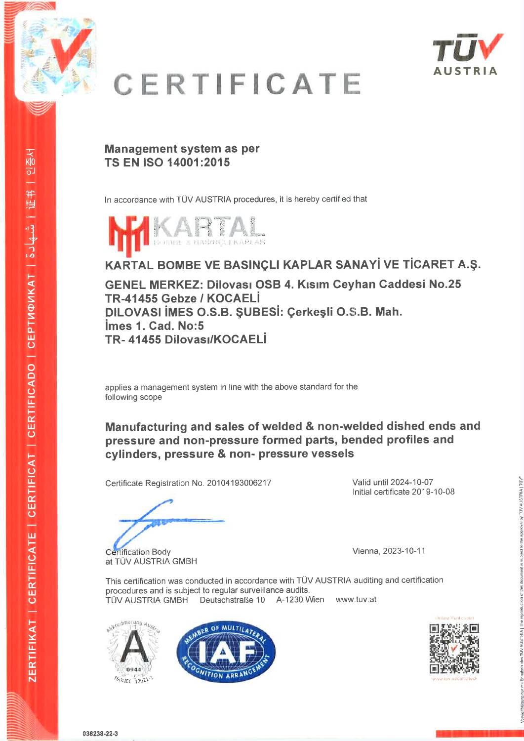 Basınçlı Kaplar Kalitemiz - EAGLE